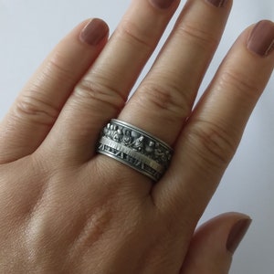 The Last Supper Christ Silver Ring, 925k Christian Cross Ring, Gothic Art Jewelry, Dainty Gift ...