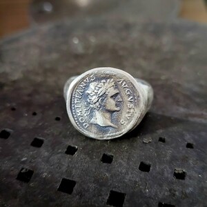 Domitianus Ancient Roman Emperor Ring, 925k Sterling Silver Men's Ring ...