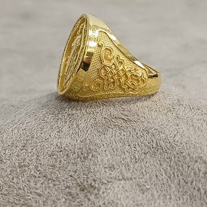 Gold Saint Benedict Handmade Ring, 10k 14k 18k Solid Gold Jewelry, Anel ...