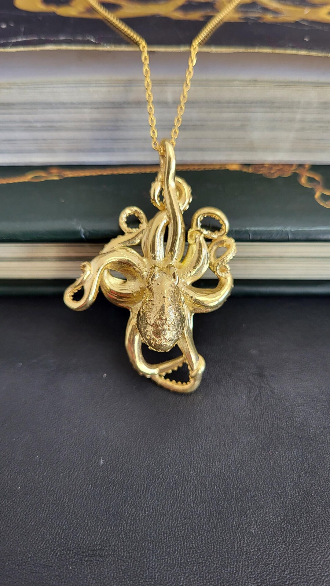 Gold Octopus Pendant for Men, 10k 14k 18k Solid Gold Jewelry, Gold ...