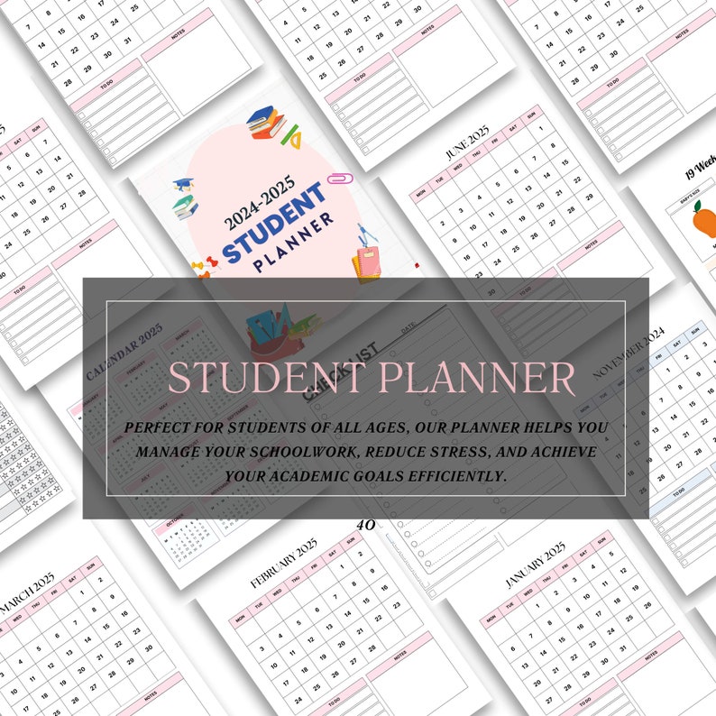 Printable Planner, Printable Student Planner Bundle, ,college Academic ...