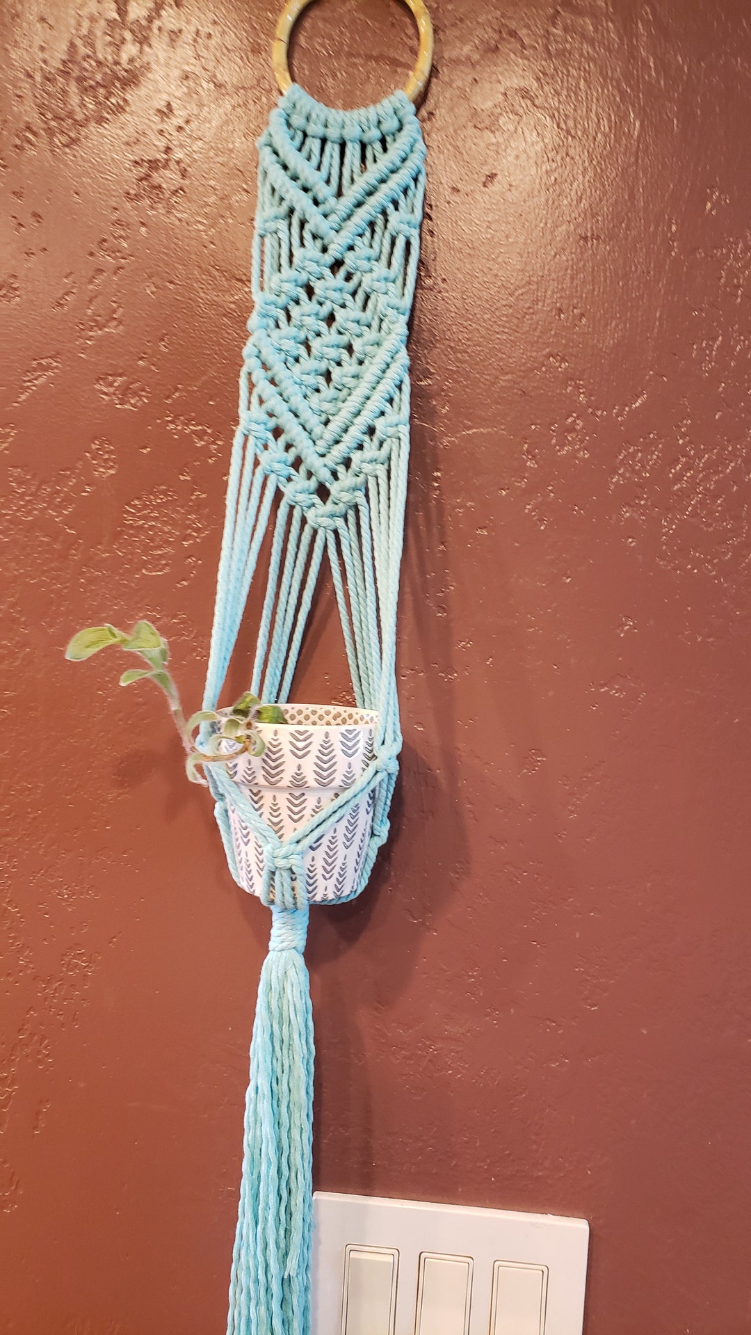 Short Macrame Wall Plant Hanger - Etsy