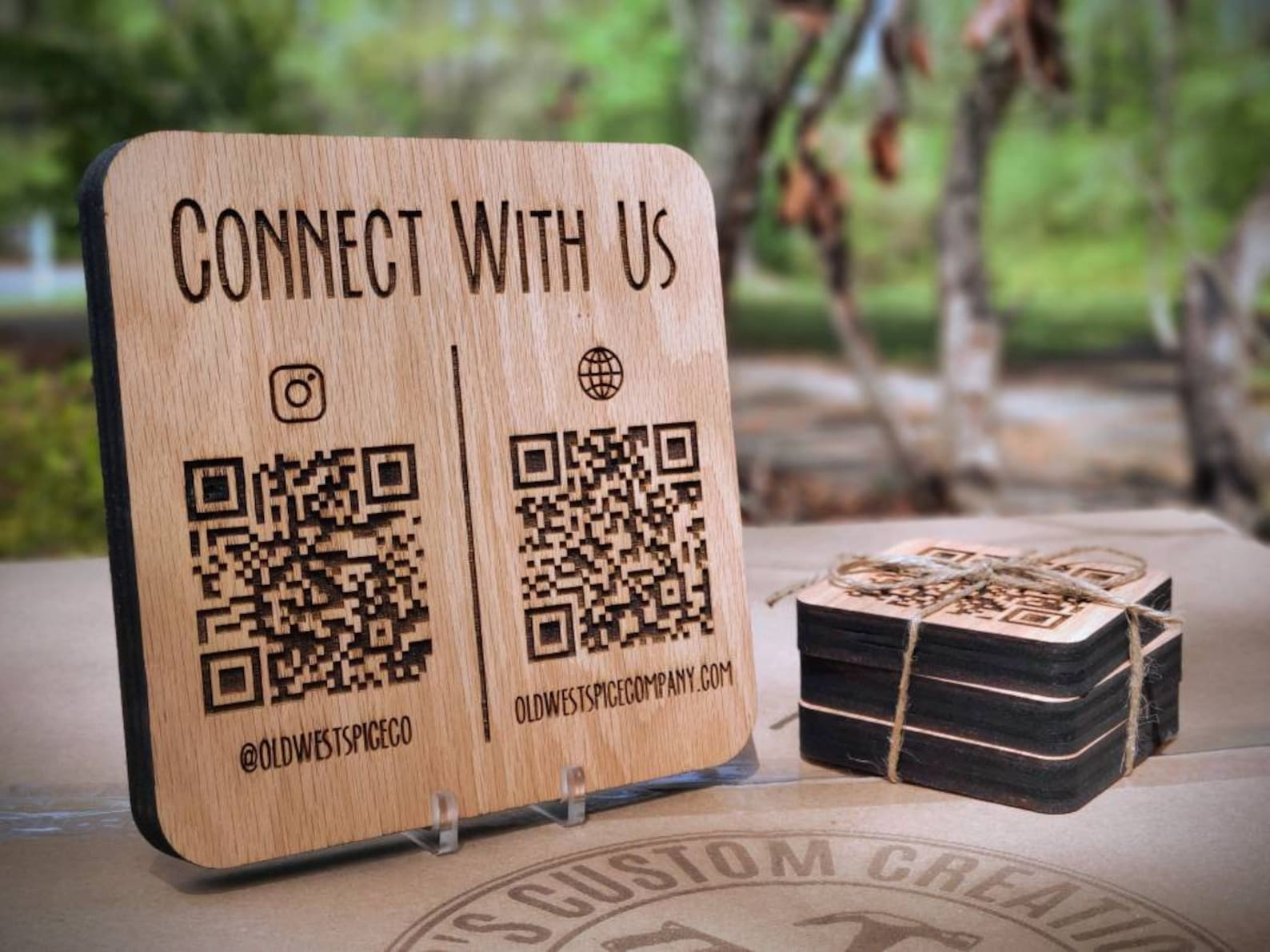 QR Codes Engraved on Wood - Etsy