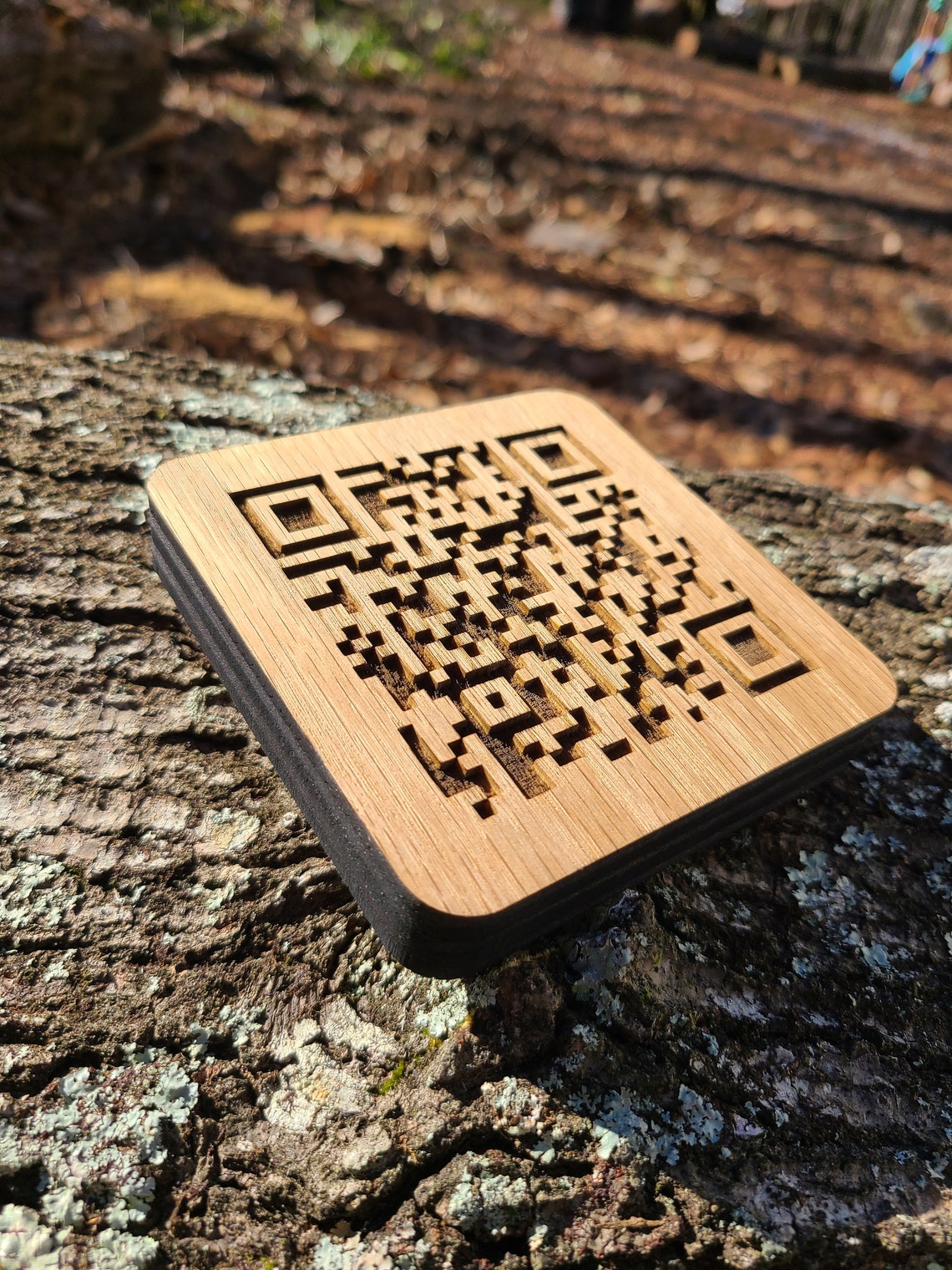 Wooden Engraved QR Code - Etsy UK
