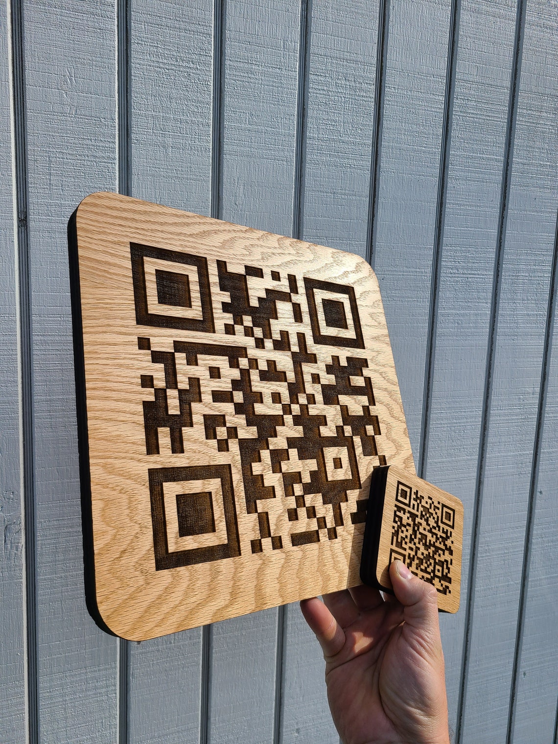 Wooden Engraved QR Code - Etsy