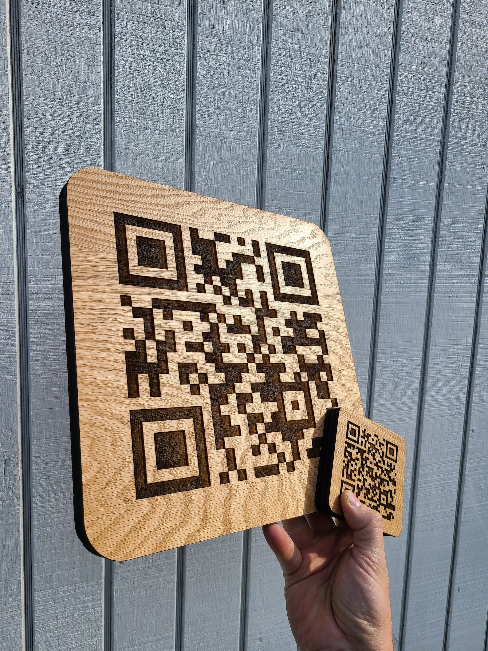 Wooden Engraved QR Code - Etsy
