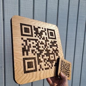 Wooden Engraved QR Code - Etsy