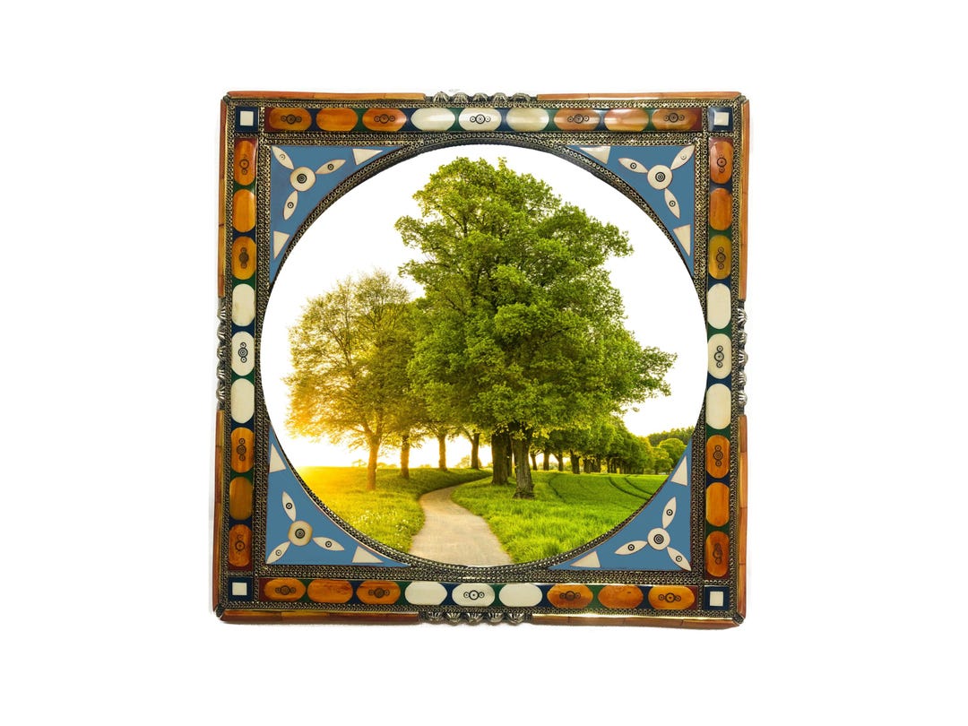 Wood & Resin Mirror Frame: Moroccan Handmade Decor Custom Photo Frames ...