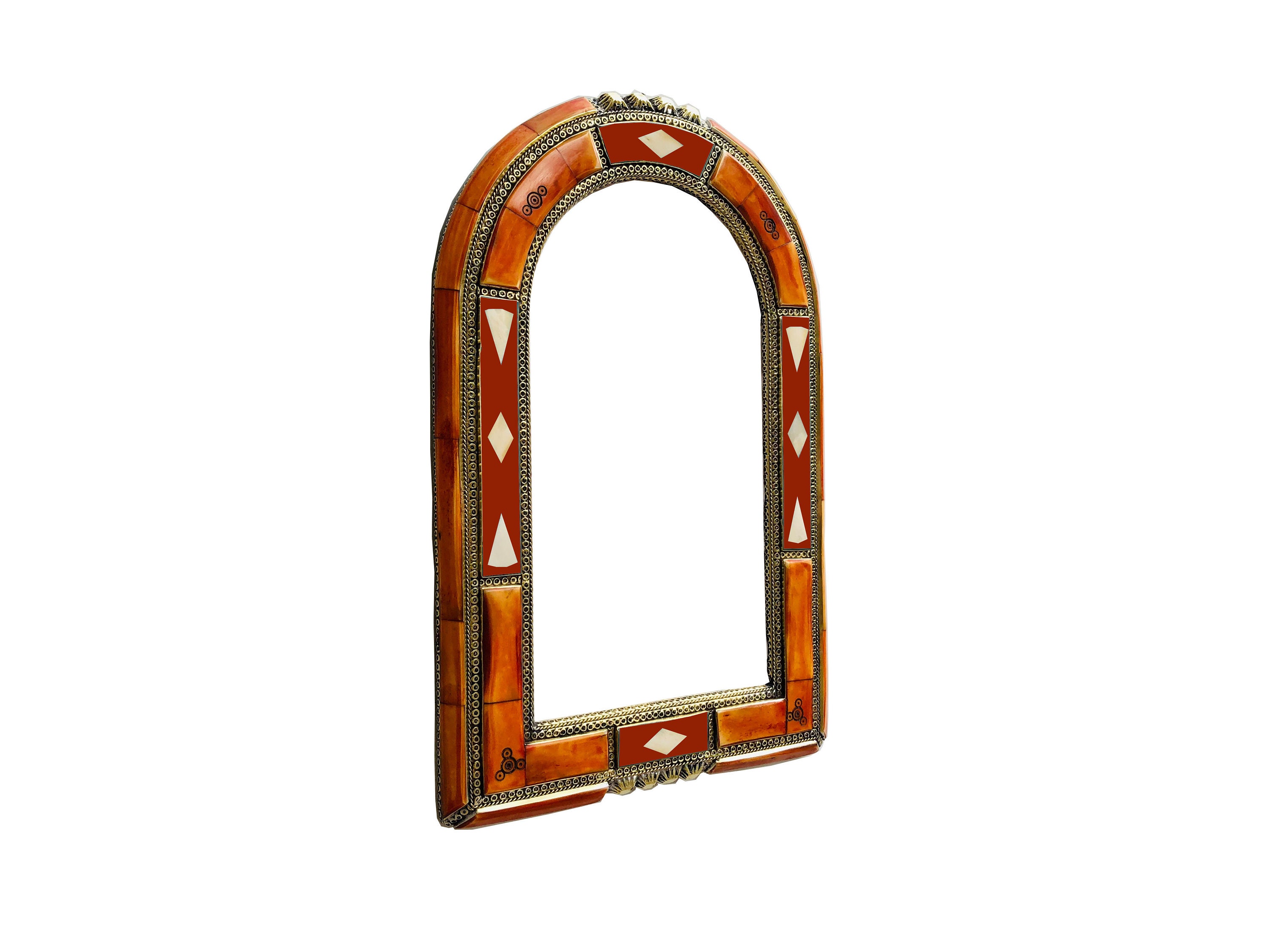 Rustic Resin & Copper Vanity Mirror Set: Arched Wall Decor Hanging ...