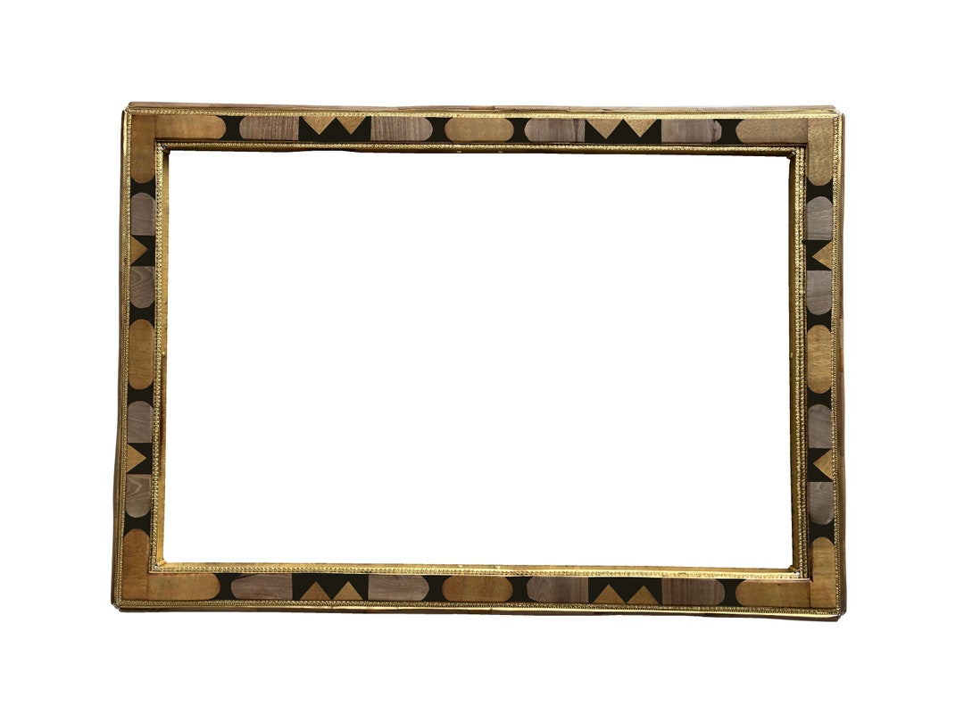 Black Rectangular Frame of Walnut Wood Rectangular Shape Wall Hanging ...