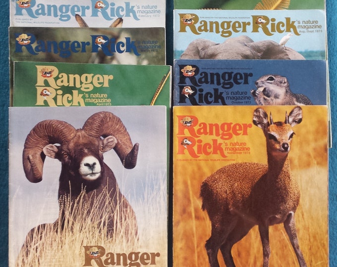 1973 Vintage Ranger Rick Magazines Set of Nine of Ten Issues With ...