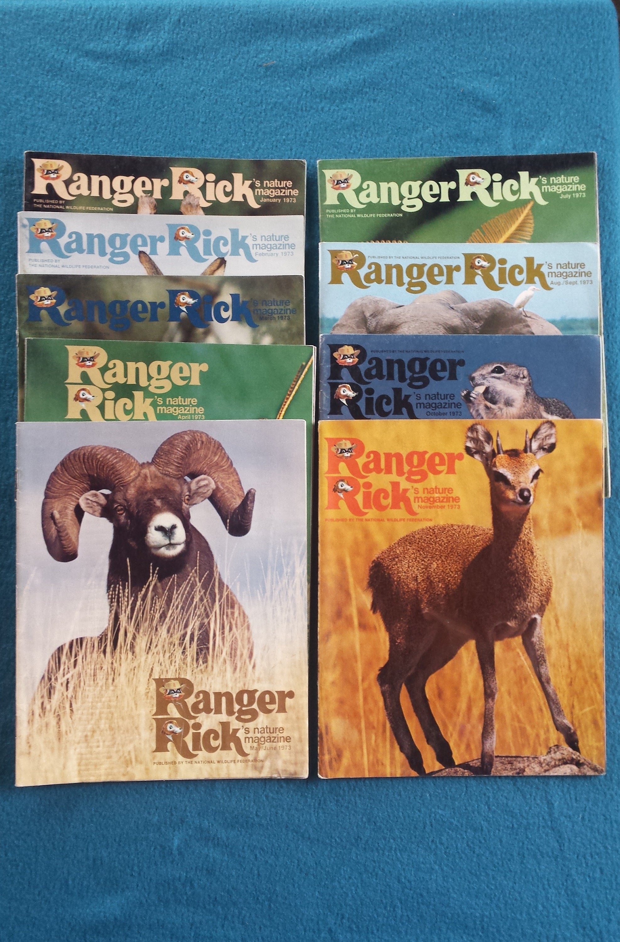 1973 Vintage Ranger Rick Magazines - Set of Nine of Ten Issues With ...