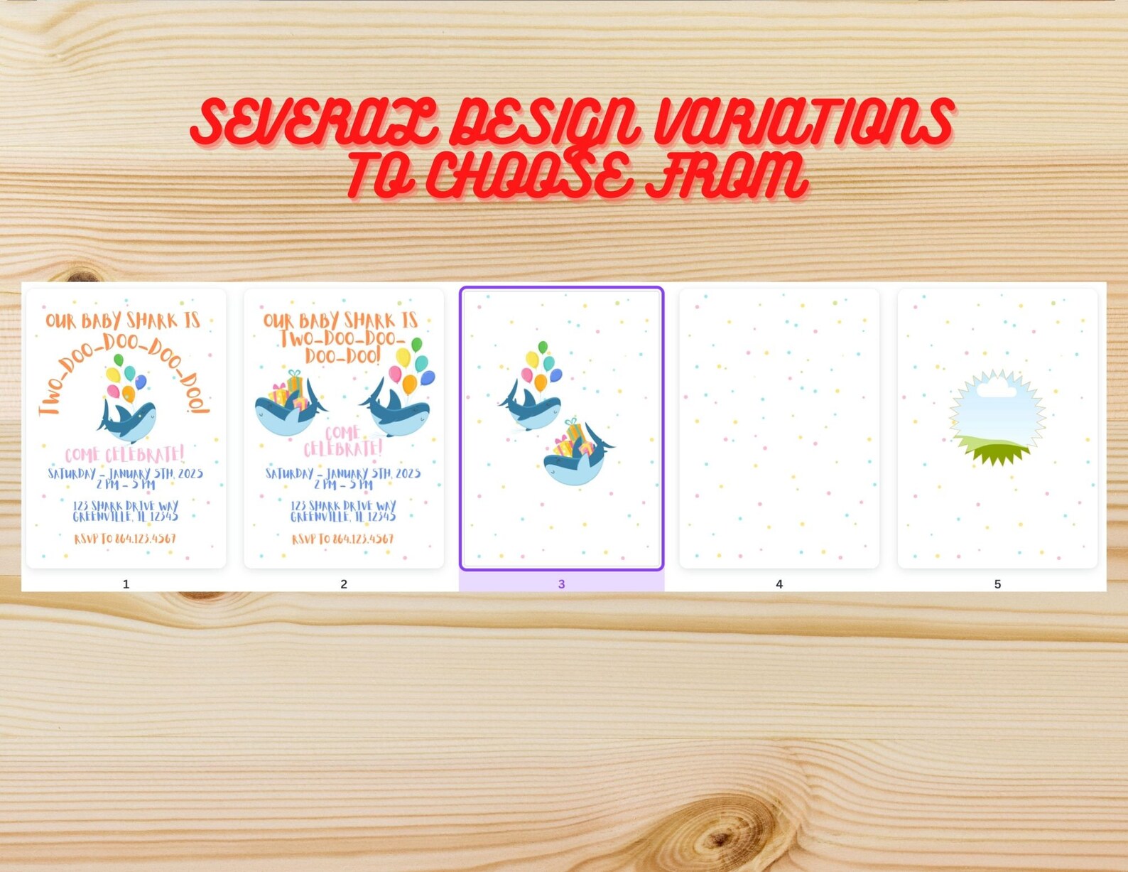 Baby Shark Two-doo Doo Doo Toddler Birthday Party Invitation Canva ...