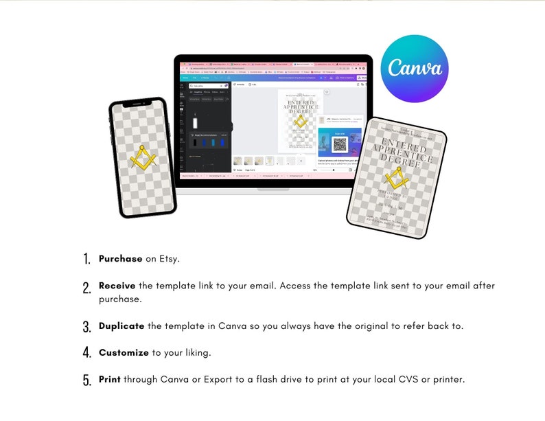 Mason / Masonic Printable or Digital Event Invitation, Entered ...