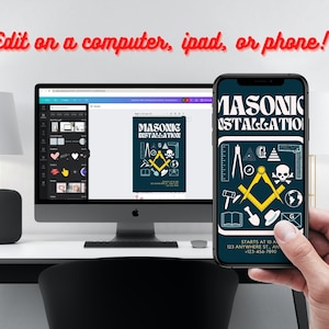 Masonic Event Invitation or Digital Freemason Printable Entered ...