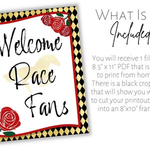 Kentucky Derby Party Sign Printable Decor | Welcome Race Fans Instant ...