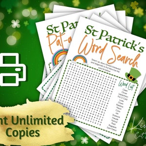 St Patrick's Day Printable Party Bundle | Printable Game | St Pats ...