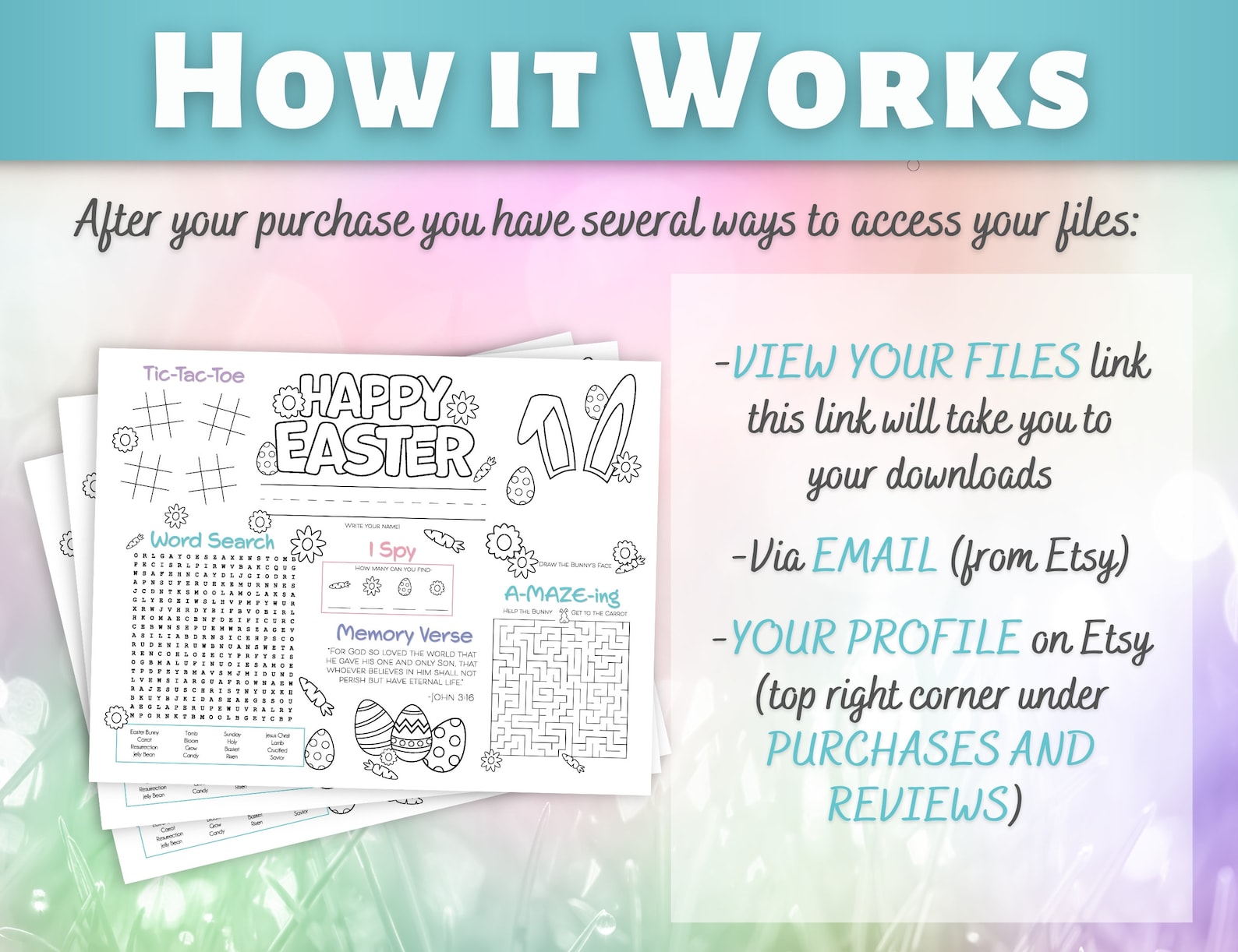 Easter Placemat for Kids | Printable Easter Activity for Little Kids ...