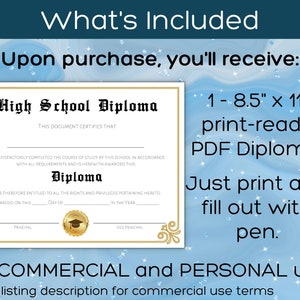 Homeschool Diploma Blank Template | DIY Custom High School Diploma ...