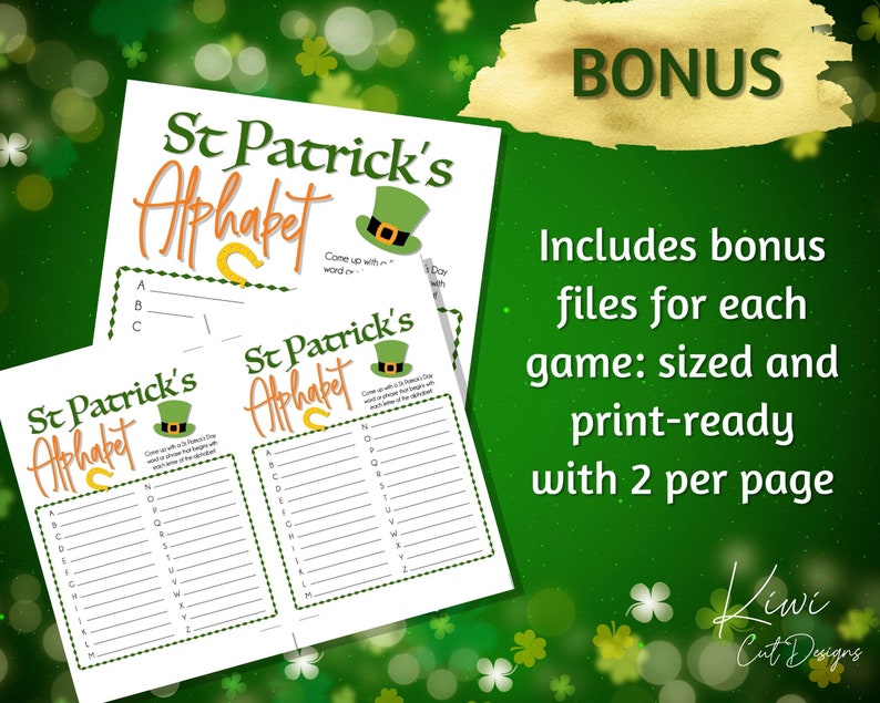 St Patrick's Day Printable Party Bundle Printable Game | Etsy
