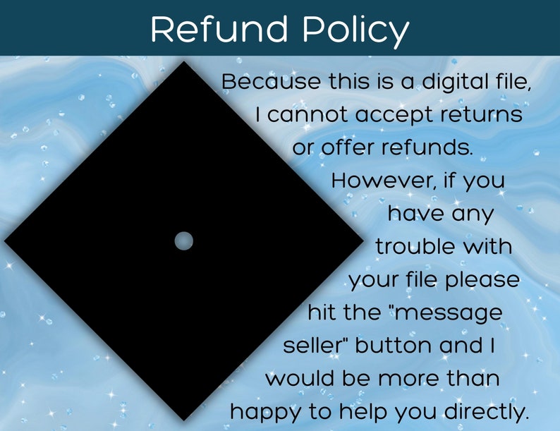 Blank Graduation Cap Topper Template Digital Download Grad - Etsy