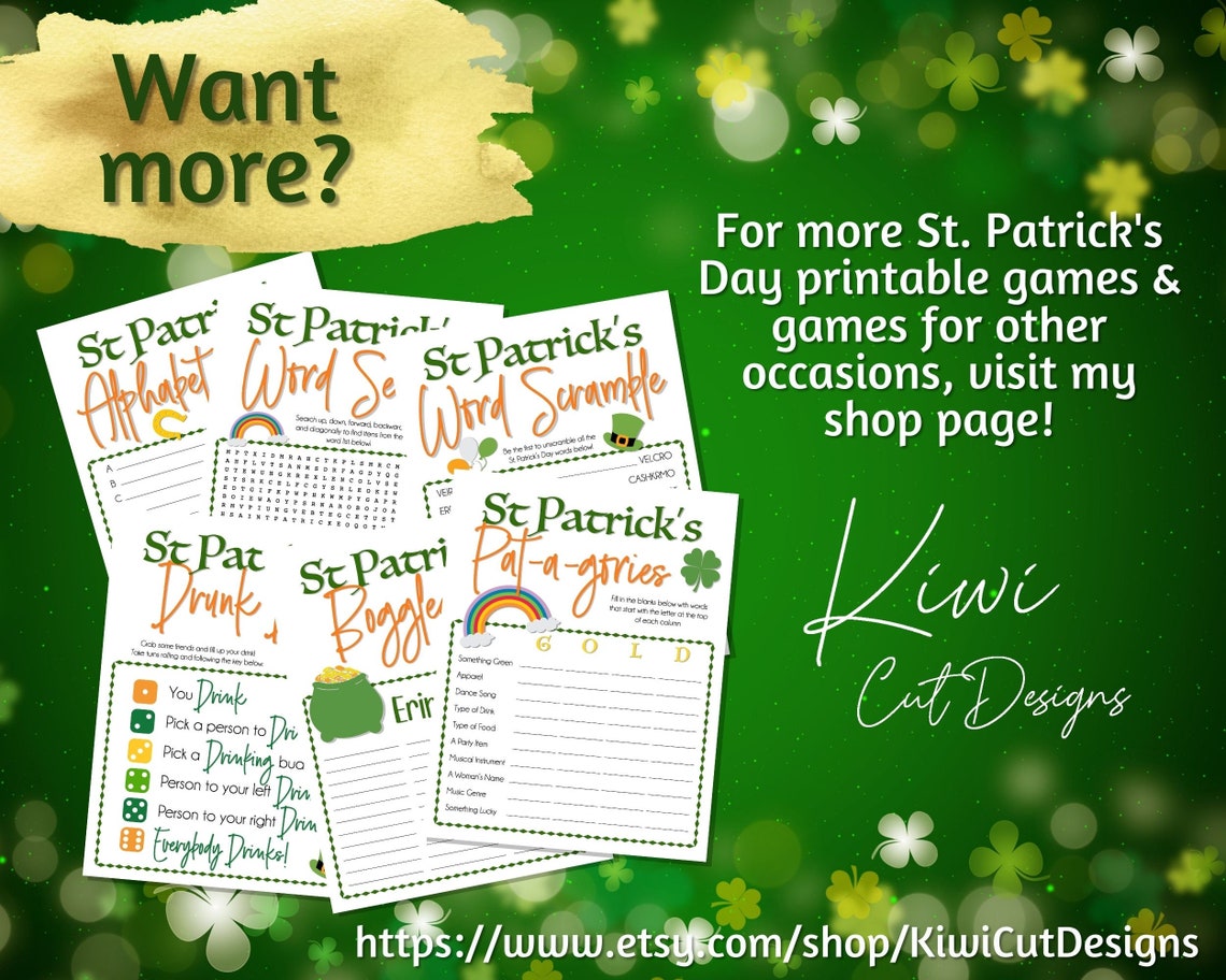 St Patrick's Day Word Scramble Printable Game Word | Etsy