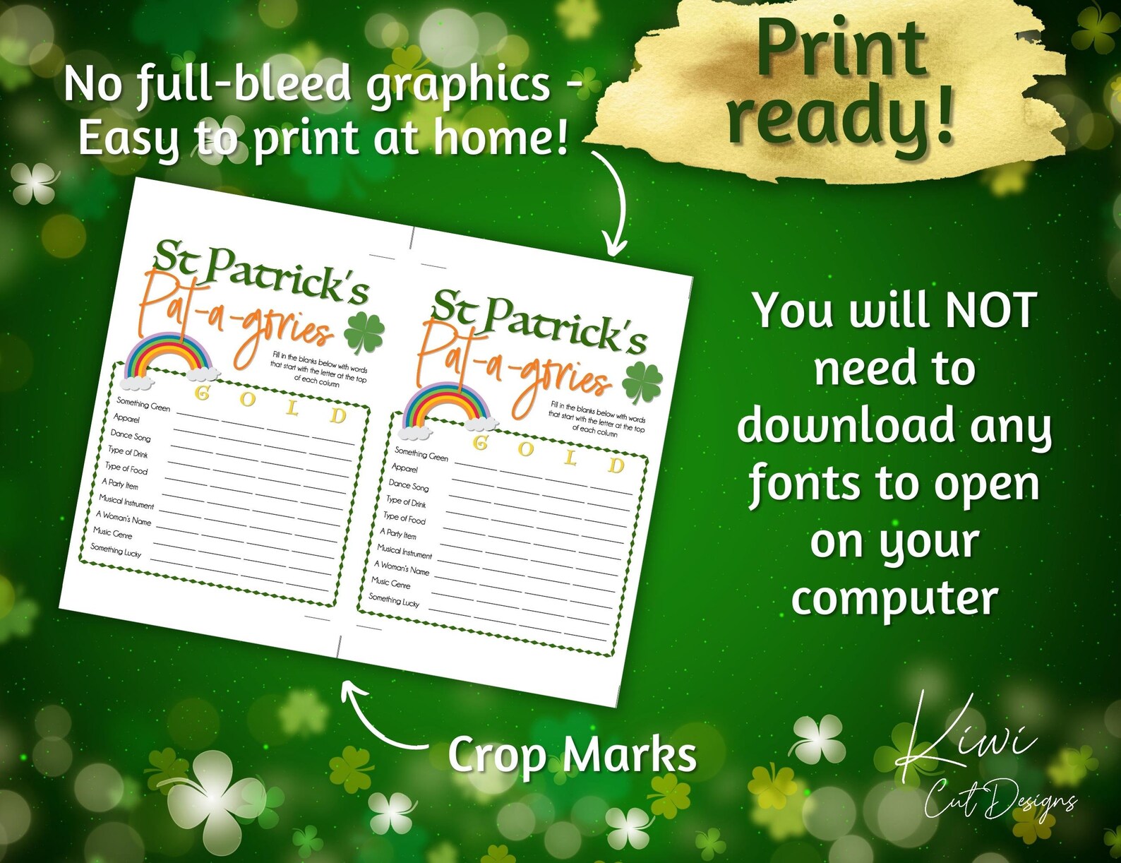 St Patrick's Day Printable Party Bundle Printable Game - Etsy