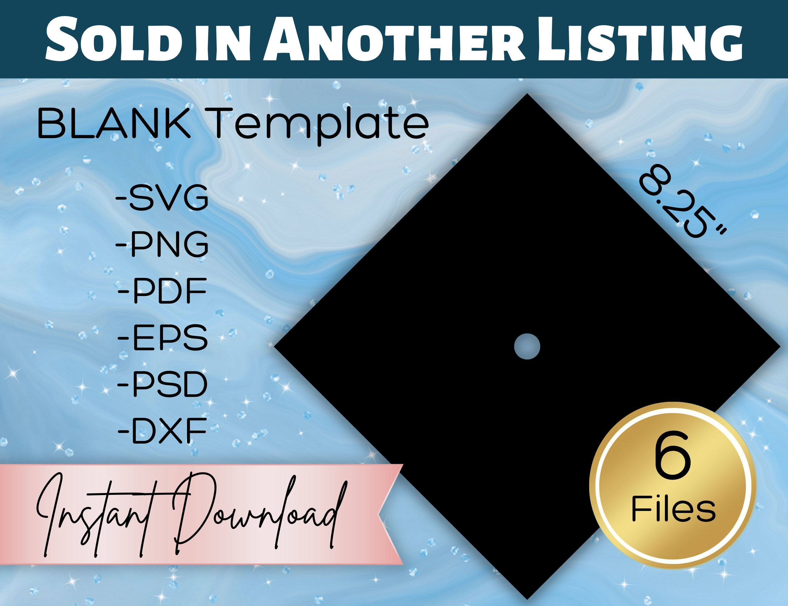 Blank Graduation Cap Topper Template Digital Download | Grad Topper ...