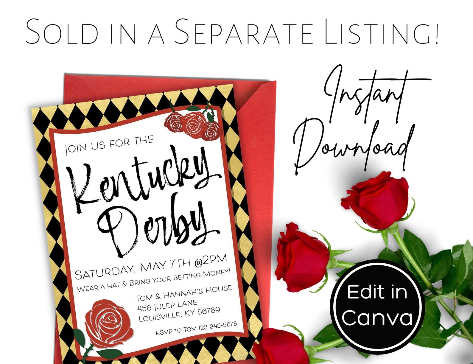 Kentucky Derby Party Sign Printable Decor | Welcome Race Fans Instant ...
