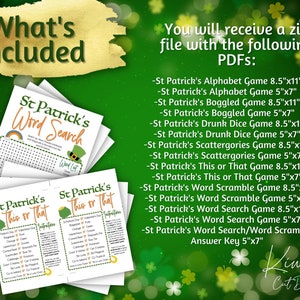 St Patrick's Day Printable Party Bundle | Printable Game | St Pats ...