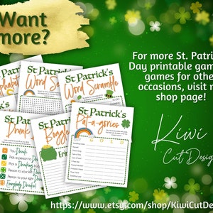 St Patrick's Day Printable Party Bundle | Printable Game | St Pats ...
