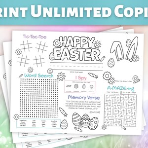 Easter Placemat for Kids | Printable Easter Activity for Little Kids ...