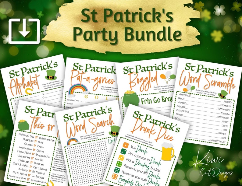 St Patrick's Day Printable Party Bundle Printable Game - Etsy