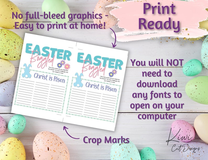 Easter Boggled Game Instant Digital Download Printable for Kids ...