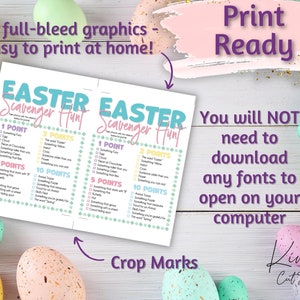 Easter Scavenger Hunt Printable Game for Kids Sunday | Etsy