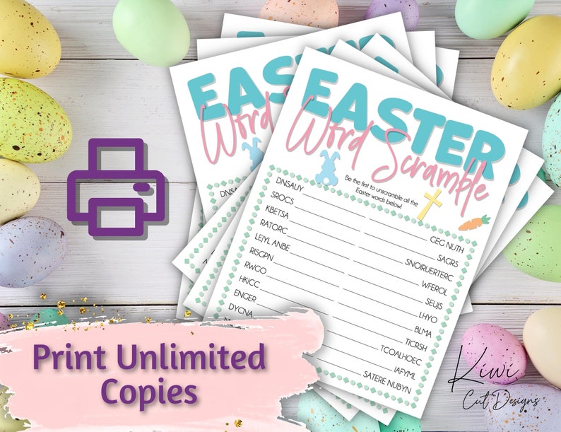 Easter Word Scramble Instant Digital Download Printable for Kids ...