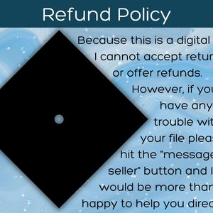 Blank Graduation Cap Topper Template Digital Download Grad - Etsy