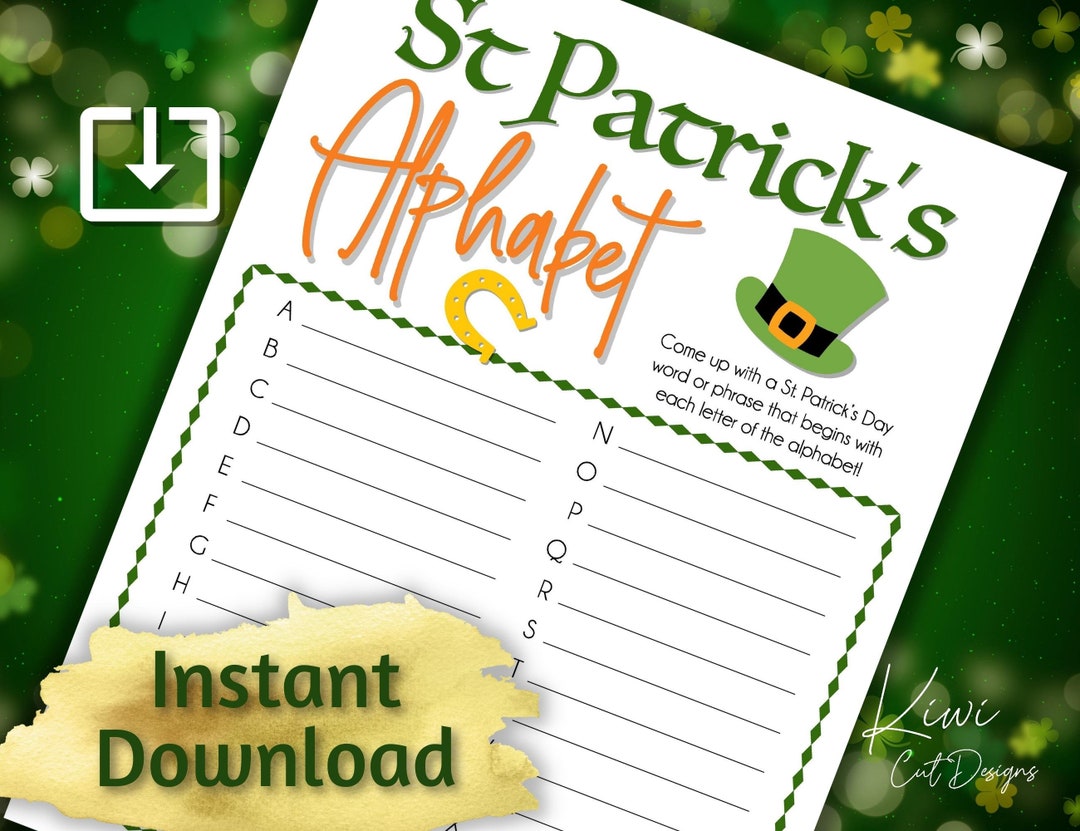 St Patrick's Day Alphabet Game | Printable Game | St Pats Instant ...