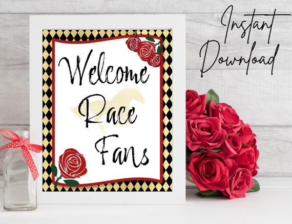 Kentucky Derby Party Sign Printable Decor Welcome Race Fans | Etsy