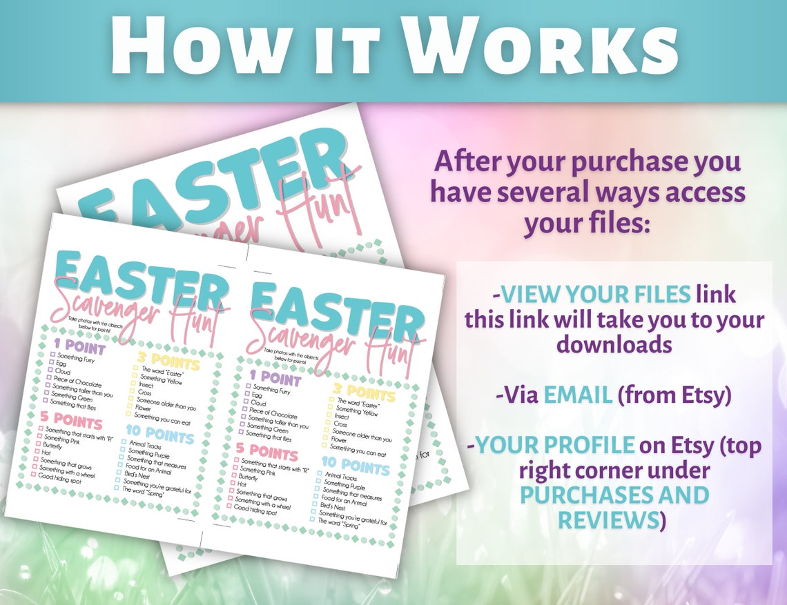 Easter Scavenger Hunt Printable Game for Kids Sunday - Etsy
