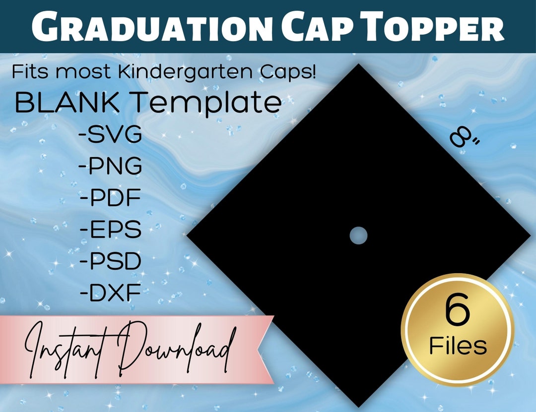 Blank Graduation Cap Topper Template Digital Download | Grad Topper ...