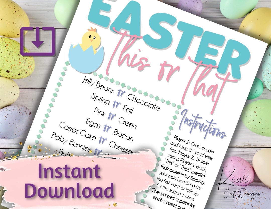 Easter This or That Instant Digital Download Printable for Kids ...