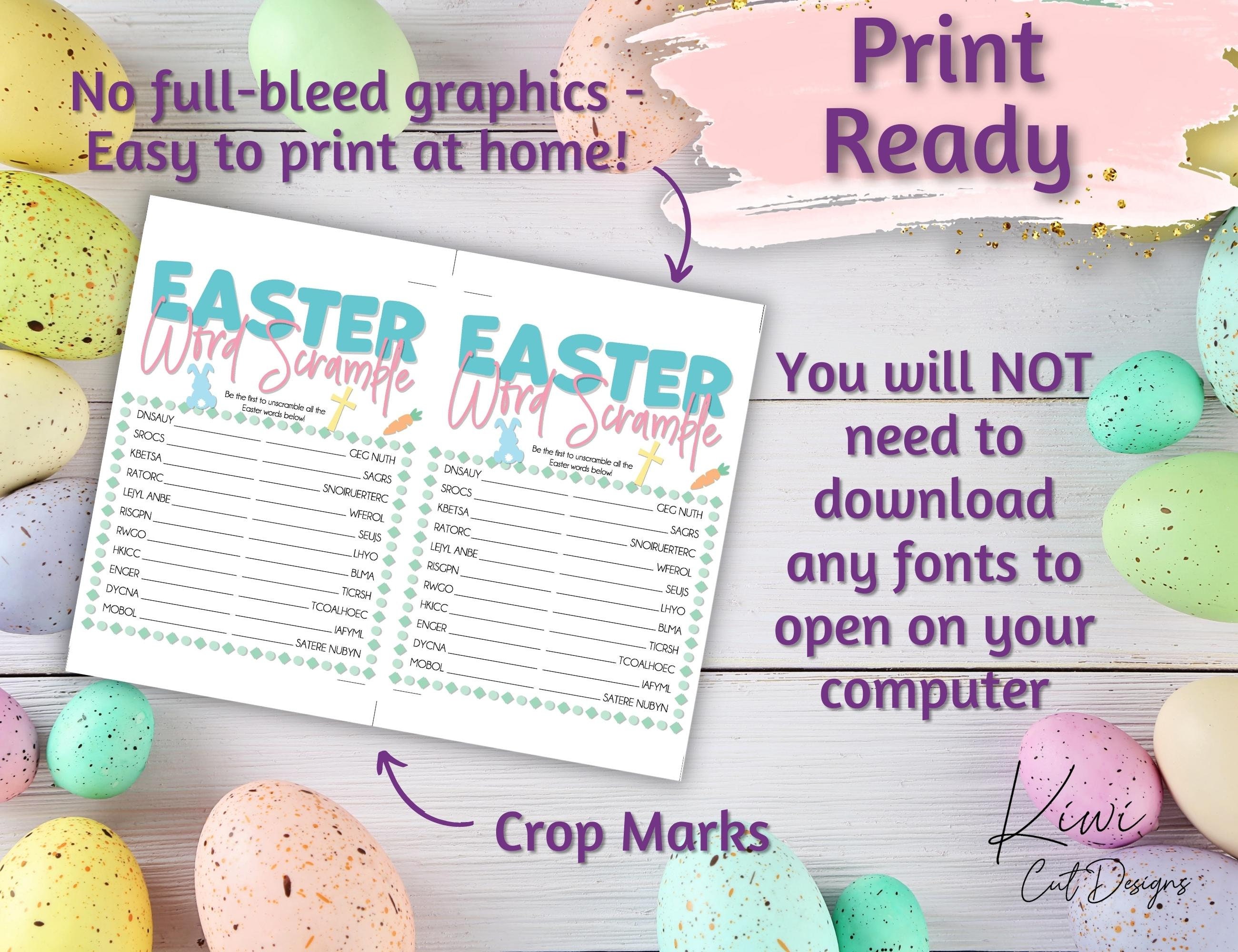Easter Word Scramble Instant Digital Download Printable for Kids ...