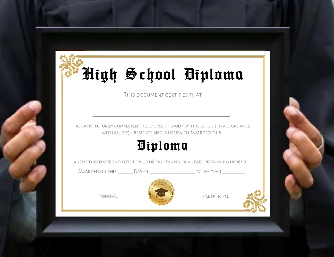 Homeschool Diploma Blank Template | DIY Custom High School Diploma ...