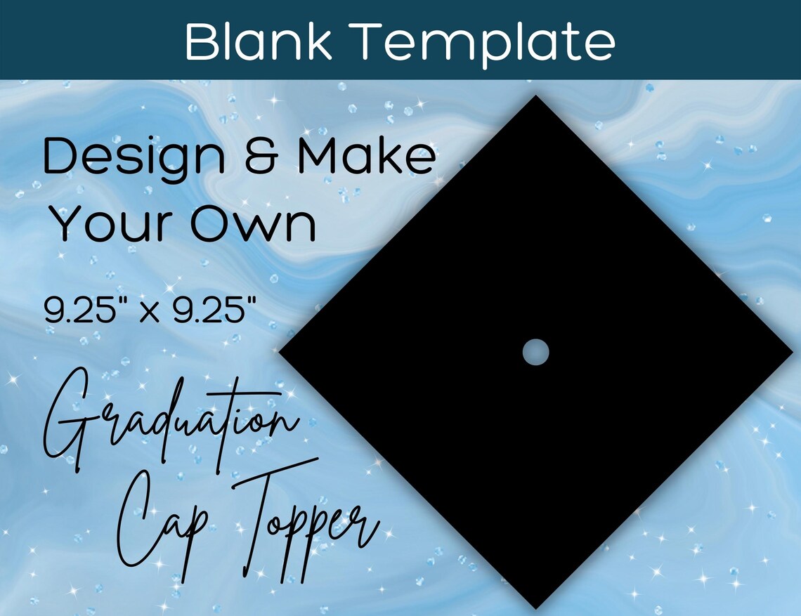 Blank Graduation Cap Topper Template Digital Download Grad - Etsy