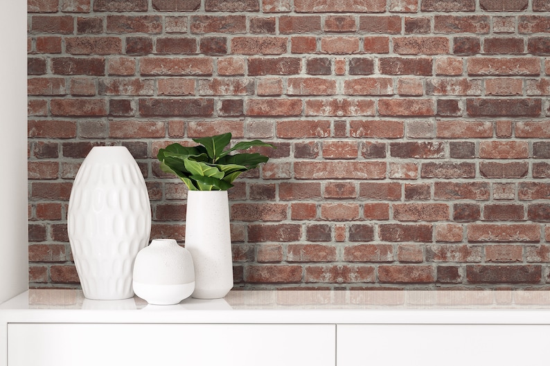 Brick Vinyl Peel and Stick Wallpaper Roll (covers 30.75 Sq. Ft.) - Etsy
