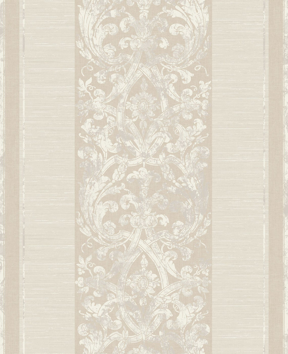 Casa Mia Damask Striped Paper Non-pasted Strippable Wallpaper Roll ...