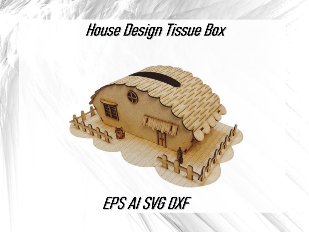 Laser Cut House Design Tissue Box Vector Files SVG CDR Dxf,decorative ...
