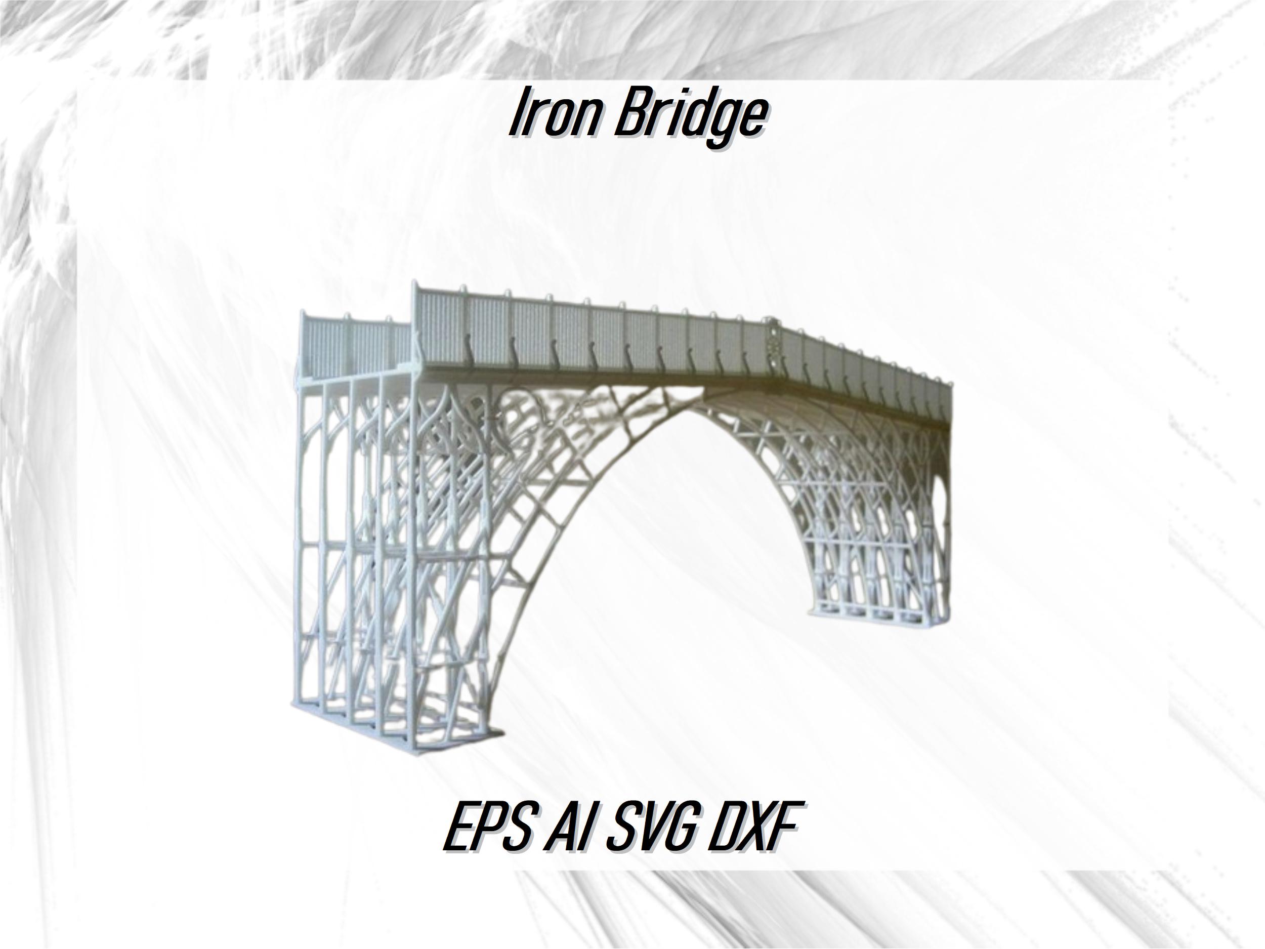 Iron Bridge Miniature 3D Model Vector Cutting Plan Birdge 3D Puzzle ...