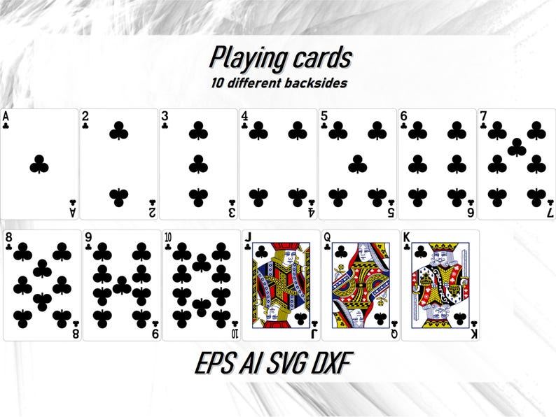 Full Deck Playing Cards,playing Cards Svg Sticker Design, Hand ...